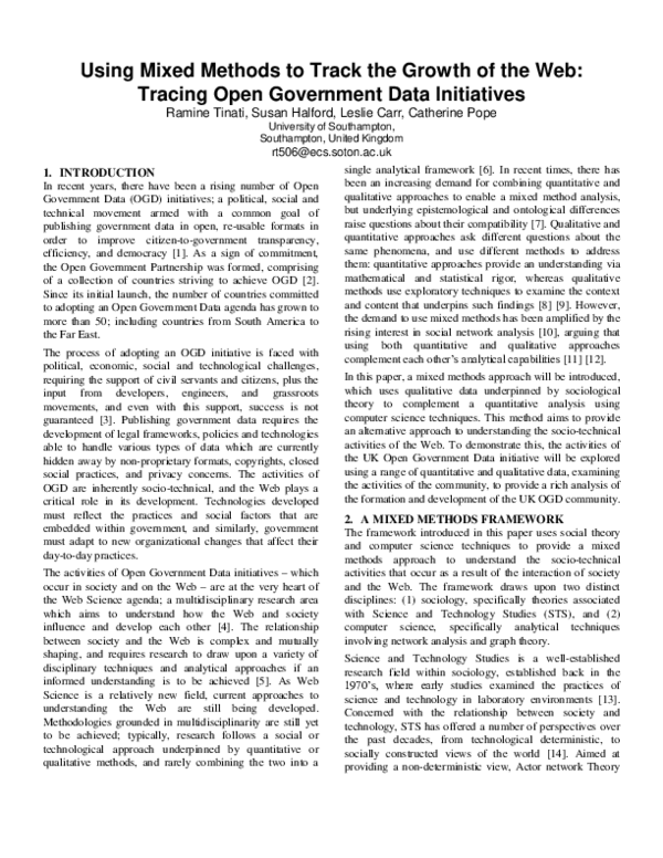 (PDF) Tracking Growth of Open Government Data Initiatives