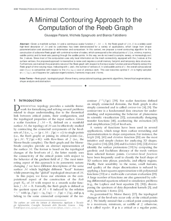 (PDF) A Minimal Contouring Approach to the Computation of the Reeb Graph