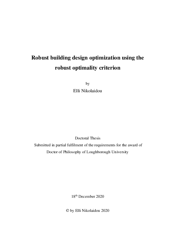 (PDF) Robust building design optimization using the robust optimality criterion