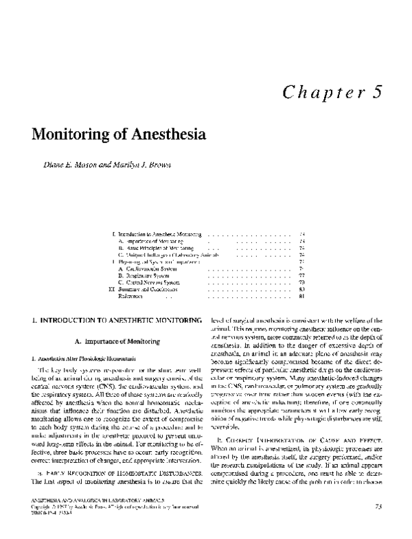 (PDF) Monitoring of Anesthesia