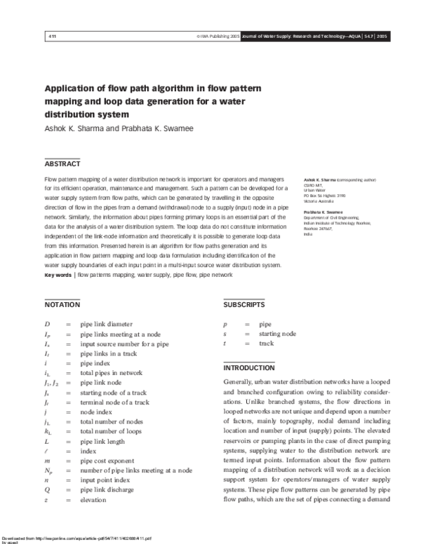 (PDF) Application of flow path algorithm in flow pattern mapping and ...