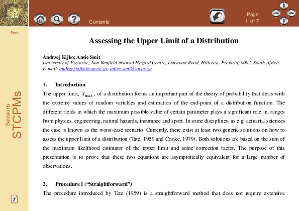 (PDF) Assessing the Upper Limit of a Distribution
