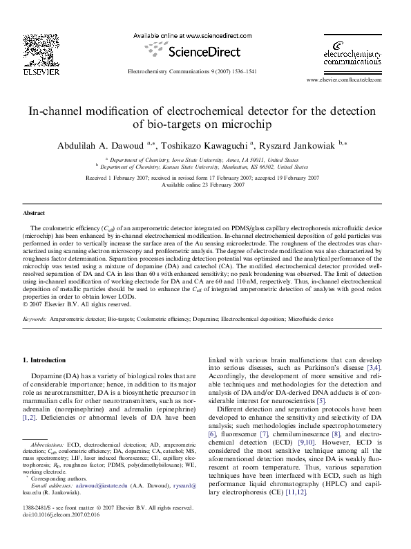 (PDF) In-channel modification of electrochemical detector for the ...