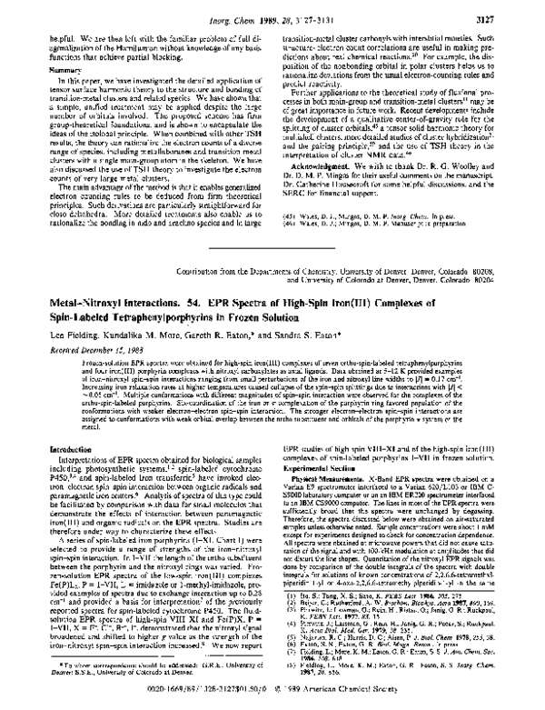 (PDF) Metal-nitroxyl interactions. 54. EPR spectra of high-spin iron ...
