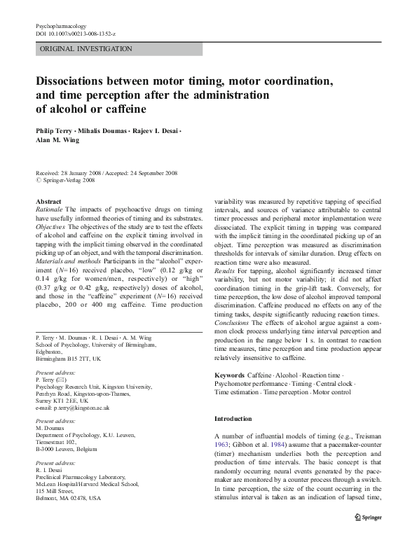 (PDF) Terry, P., Doumas, M., Desai, R. I., & Wing, A. M. (2009 ...