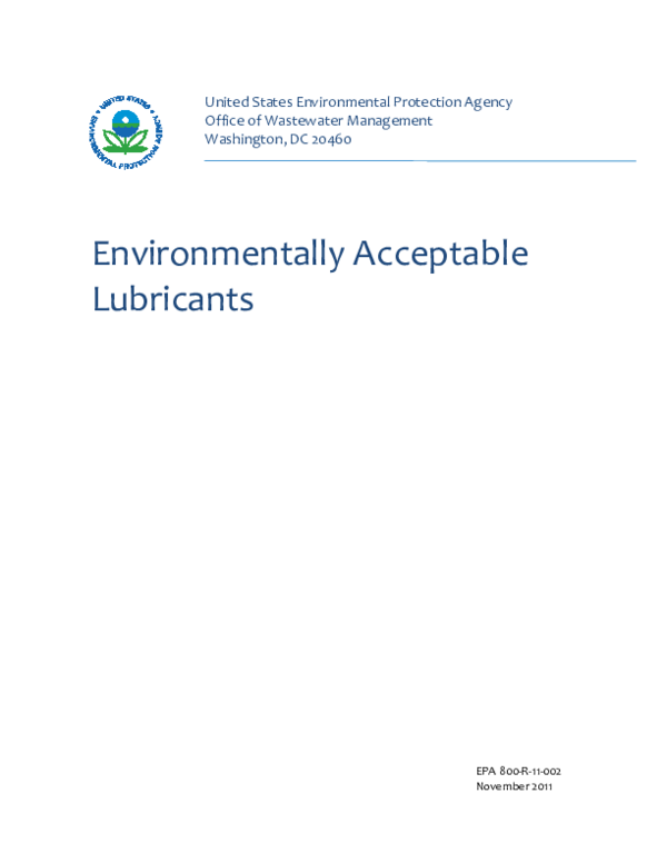 (PDF) Environmentally Acceptable Lubricants
