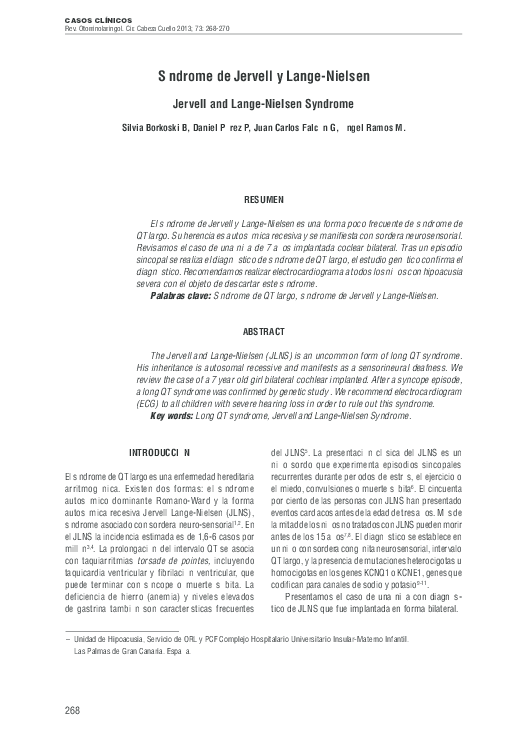 (PDF) Síndrome de Jervell y Lange-Nielsen