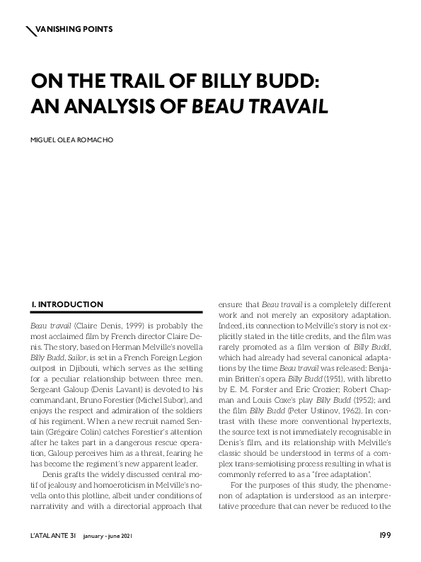 (PDF) On the Trail of Billy Budd: An Analysis of Beau Travail