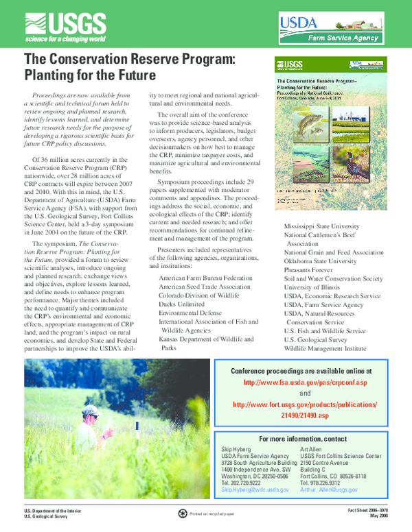 (PDF) The Conservation Reserve Program: Planting for the future