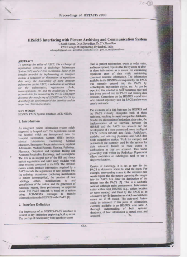 Pdf His Ris Interfacing With Picture Archiving And Communication System