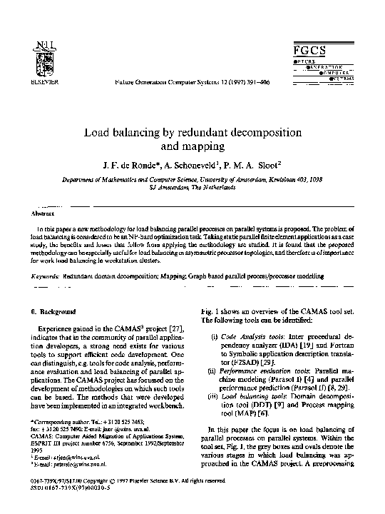 (PDF) Load balancing by redundant decomposition and mapping