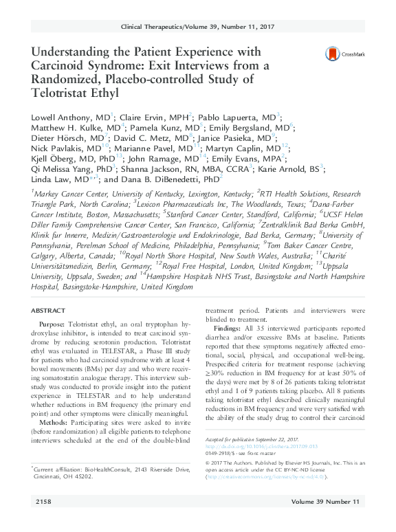 (PDF) Understanding the Patient Experience with Carcinoid Syndrome ...