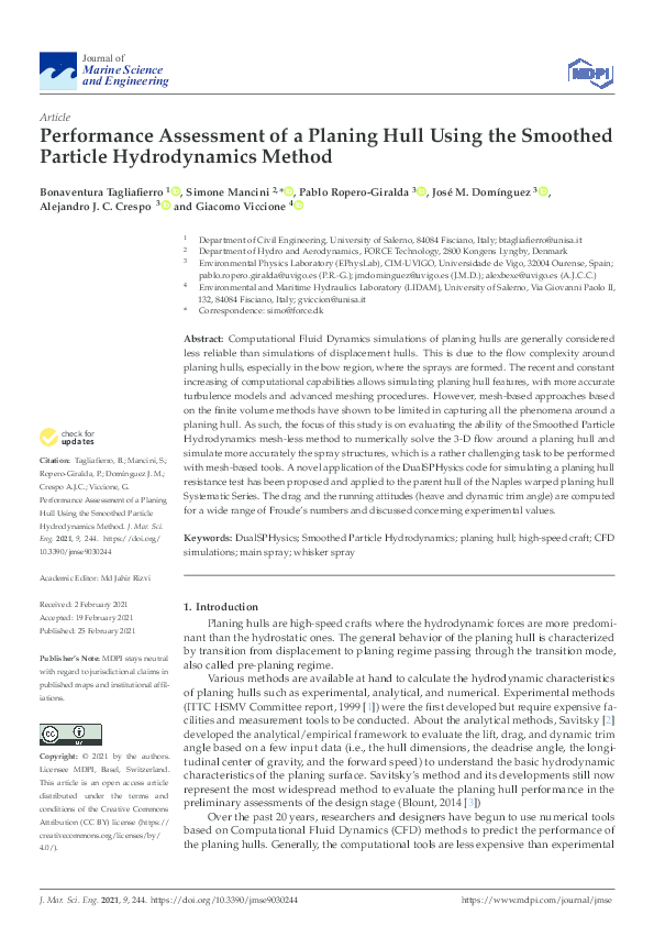 (PDF) Performance Assessment of a Planing Hull Using the Smoothed ...