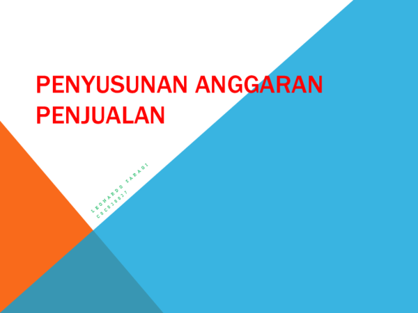 (PPT) PPT PENYUSUNAN ANGGARAN PENJUALAN