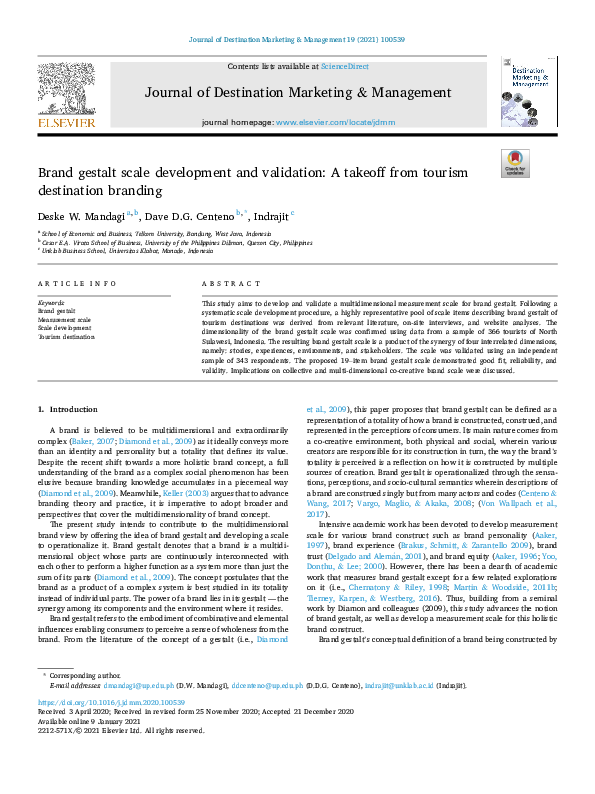 (PDF) Brand gestalt scale development and validation: A takeoff from ...
