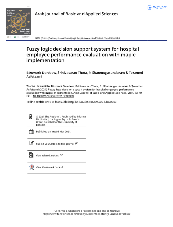 (PDF) Fuzzy logic decision support system for hospital employee performance evaluation with ...