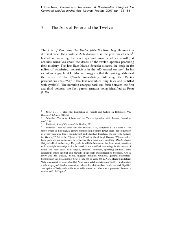 (PDF) 7. The Acts of Peter and the Twelve