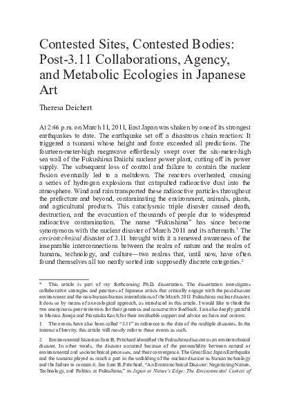 (PDF) Contested Sites, Contested Bodies: Post-3.11 Collaborations ...