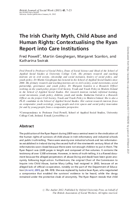(PDF) The Irish Charity Myth, Child Abuse and Human Rights ...