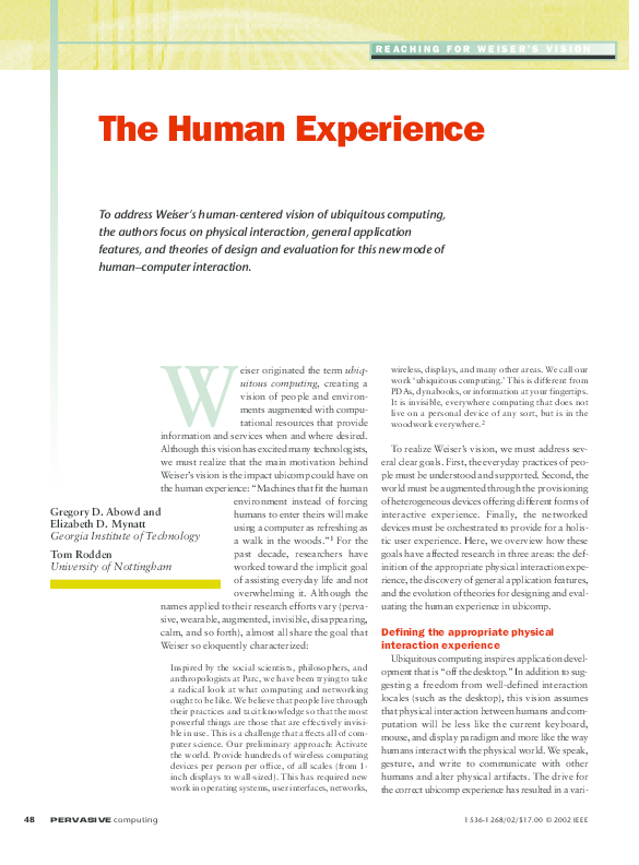 (PDF) The human experience