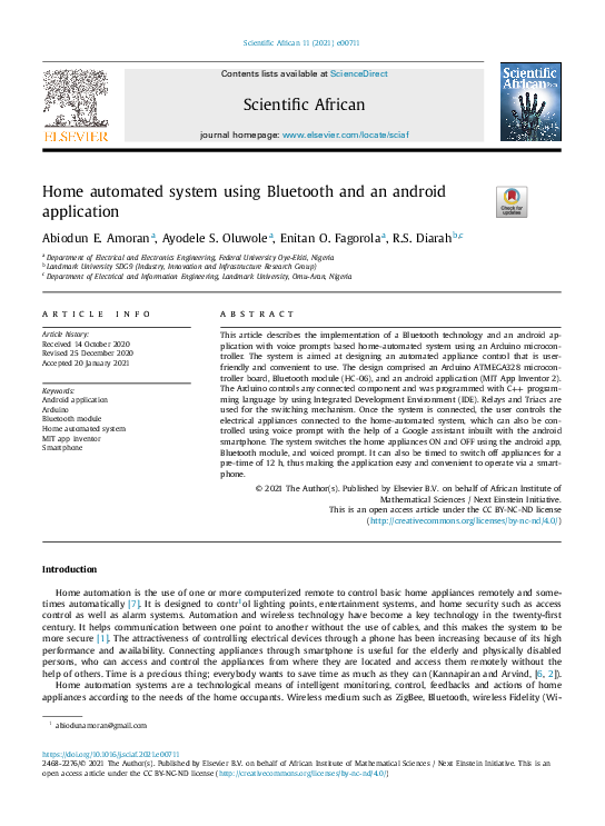 Home Automated System Using Bluetooth And An Android Application