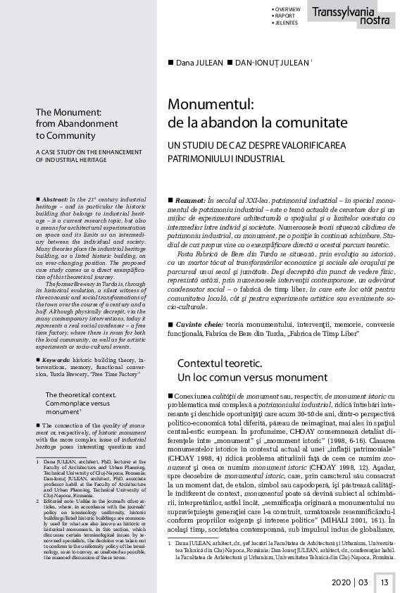 (PDF) The Monument: from Abandonment to Community A CASE STUDY ON THE ...