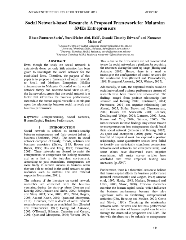 (PDF) Social Network-based Research: A Proposed Framework for Malaysian ...