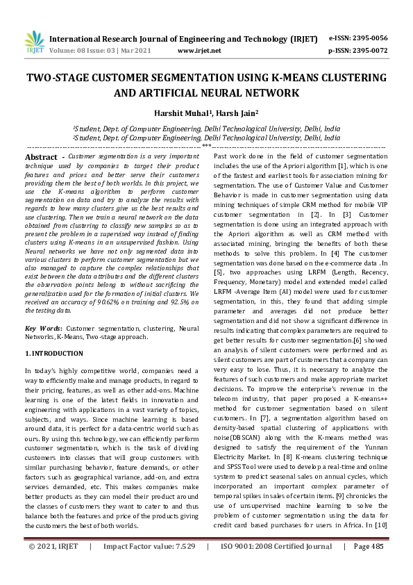 customer segmentation using k means clustering