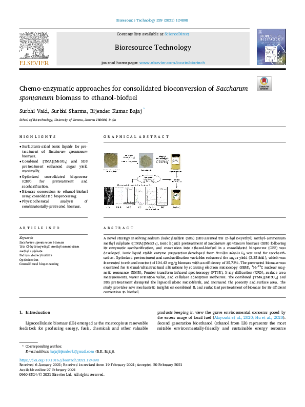 (PDF) Chemo-enzymatic approaches for consolidated bioconversion of ...