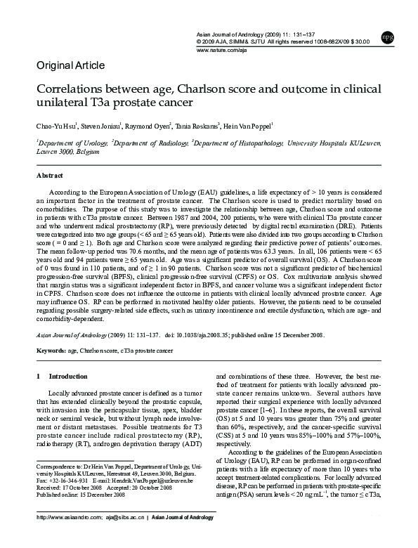 (PDF) Correlations between age, Charlson score and outcome in clinical ...