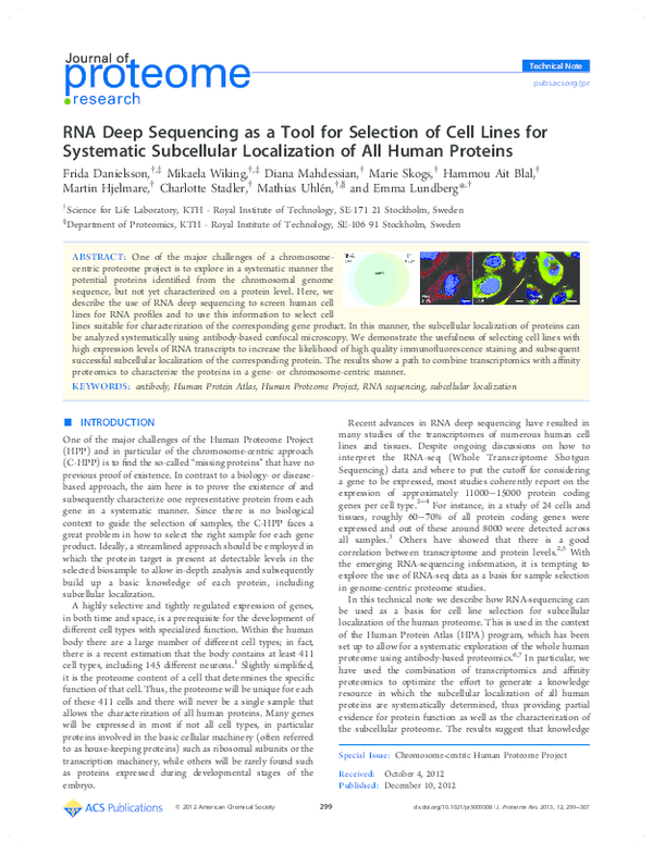 (PDF) RNA Deep Sequencing as a Tool for Selection of Cell Lines for ...
