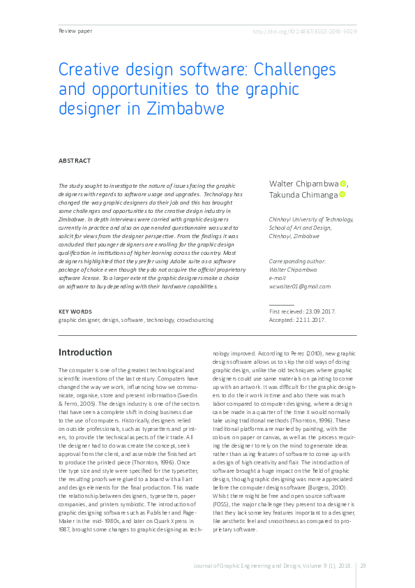 (PDF) Creative design software: Challenges and opportunities to the ...