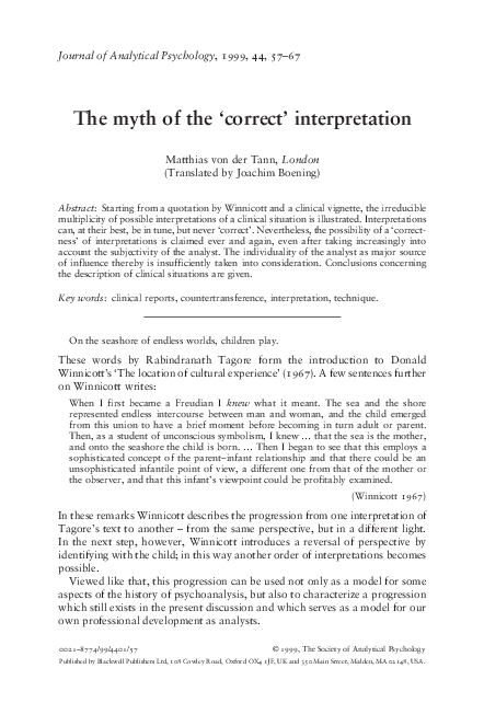 (PDF) The myth of the ‘correct’ interpretation
