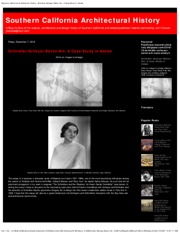 (PDF) Schindler-Scheyer-Eaton-Ain: A Case Study in Adobe