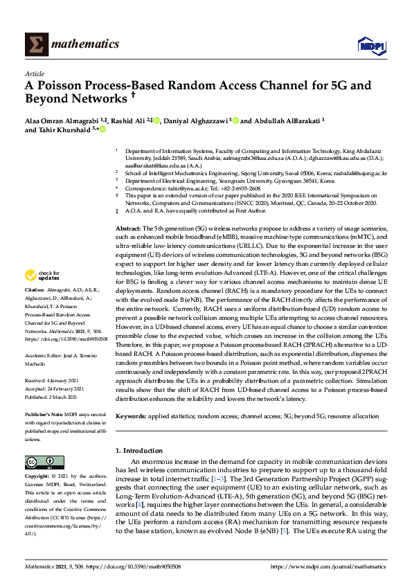 (PDF) A Poisson Process-Based Random Access Channel for 5G and Beyond ...