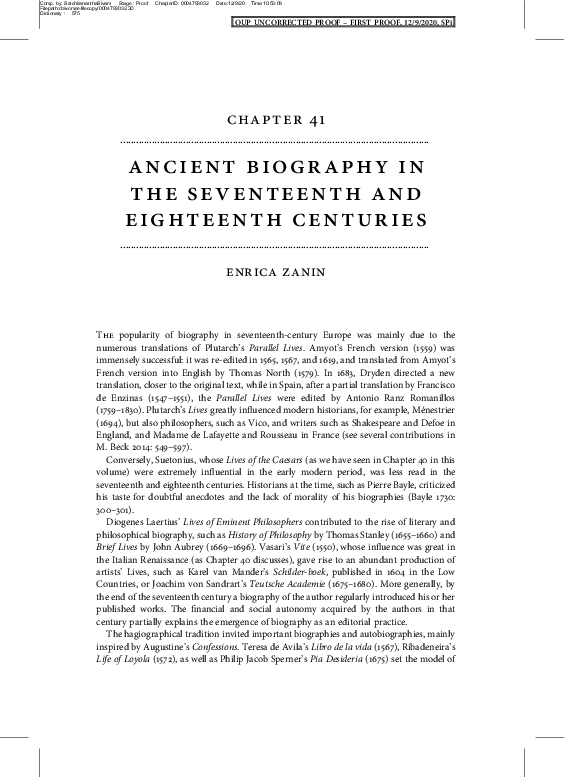 (PDF) Ancient Biography in the Seventeenth and in the Eighteenth Centuries