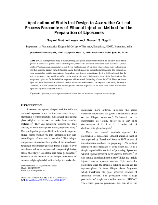 (PDF) Application of Statistical Design to Assess the Critical Process Parameters of Ethanol ...