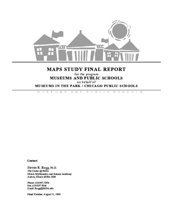 (PDF) MAPS Study Final Report for the program Museums and Public Schools | Steven R Rogg, Ph.D ...