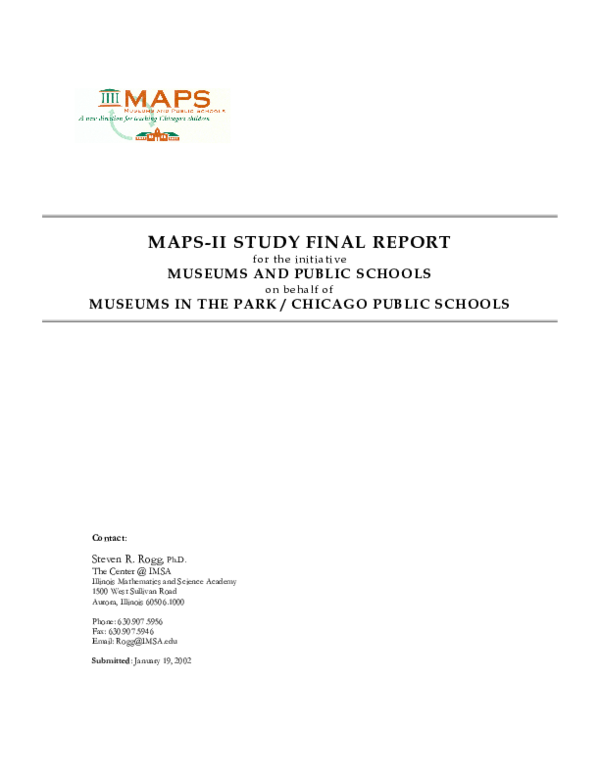 (PDF) MAPS-II Study Final Report for the initiative Museums and Public ...