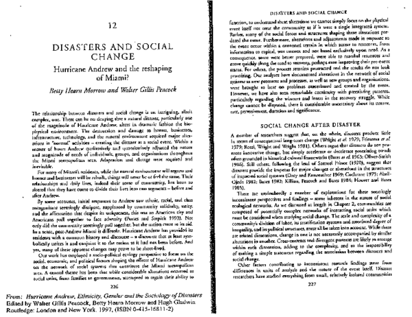 (PDF) Disasters and Social Change: Hurricane Andrew and the Reshaping ...