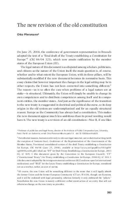 (PDF) The new revision of the old constitution