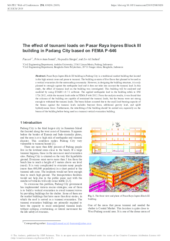 (PDF) The effect of tsunami loads on Pasar Raya Inpres Block III ...