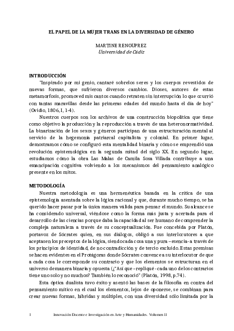 (PDF) « El papel de la mujer trans en la diversidad de género