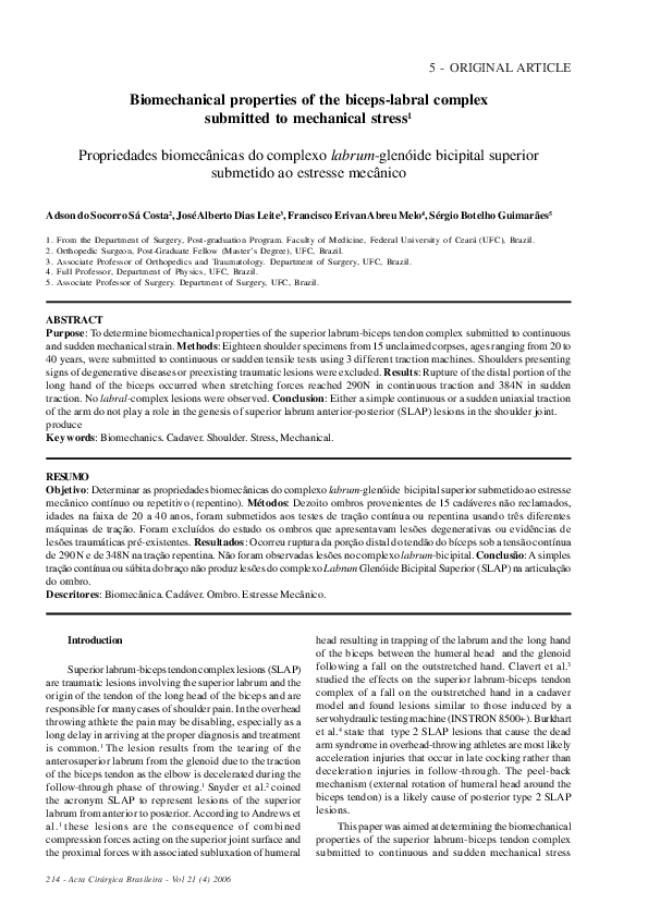 (PDF) Biomechanical properties of the biceps-labral complex submitted ...