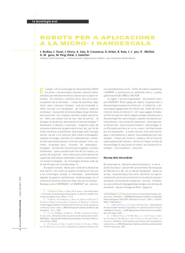 (PDF) Robots Per a Aplicacions a La Micro-I Nanoescala