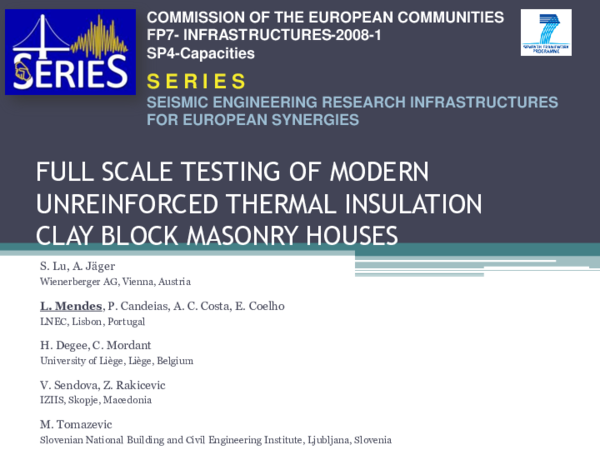 (PDF) Full-scale Testing of Modern Unreinforced Thermal Insulation Clay ...