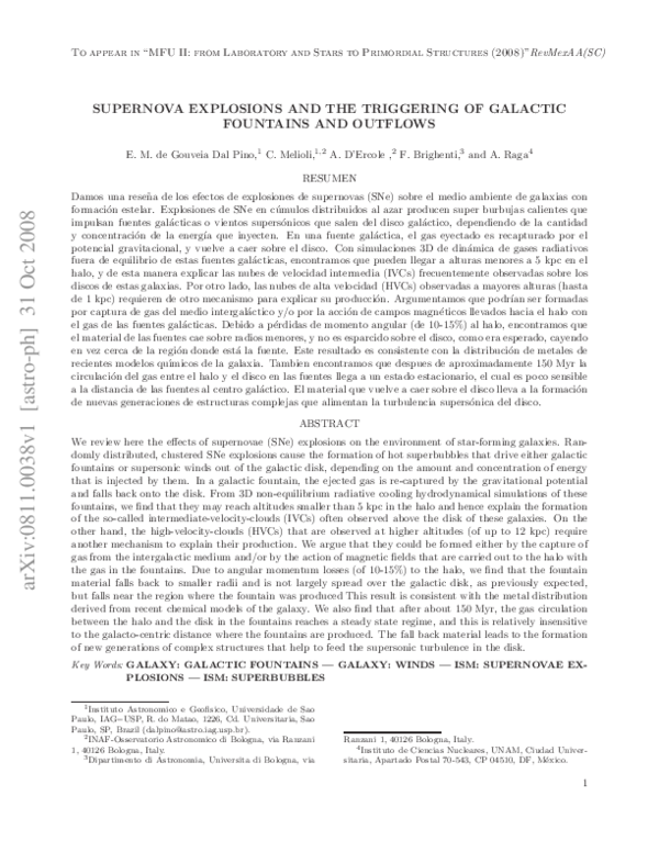 (PDF) Supernova Explosions and the Triggering of Galactic Fountains and ...