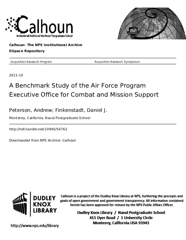 (PDF) A Benchmark Study of the Air Force Program Executive Office for ...