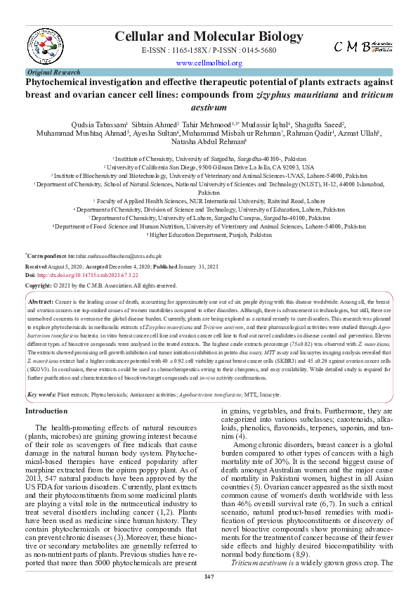 (PDF) Phytochemical investigation and effective therapeutic potential ...