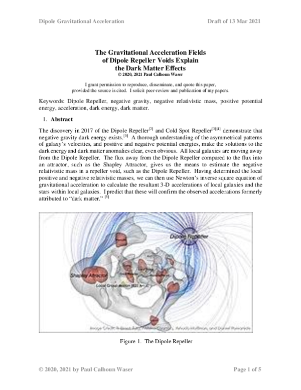 (PDF) The Gravitational Acceleration Fields of Dipole Repeller Voids ...